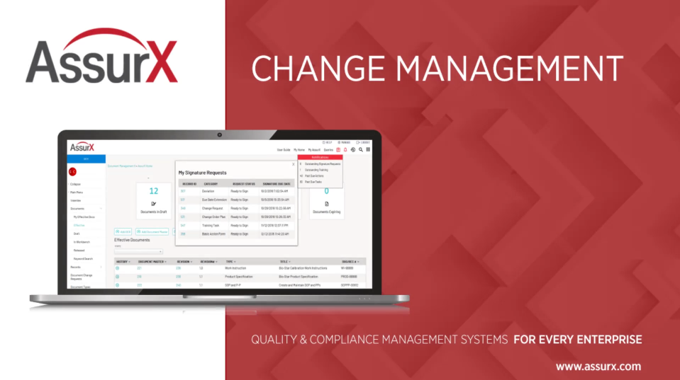 Change Control Management Software - QMS | AssurX