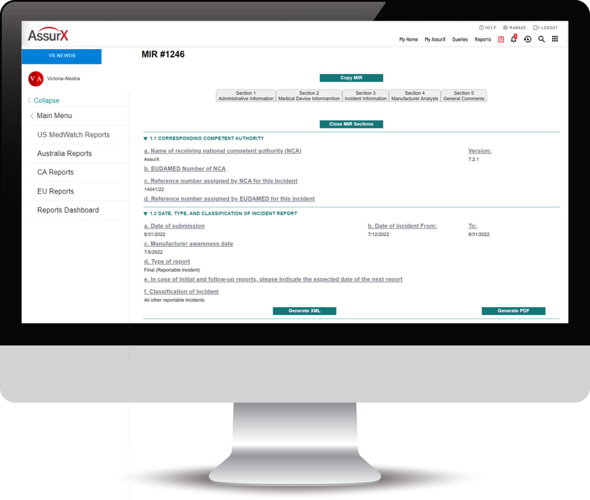 EU MDR Solution Automates MIR Submissions | eQMS | AssurX