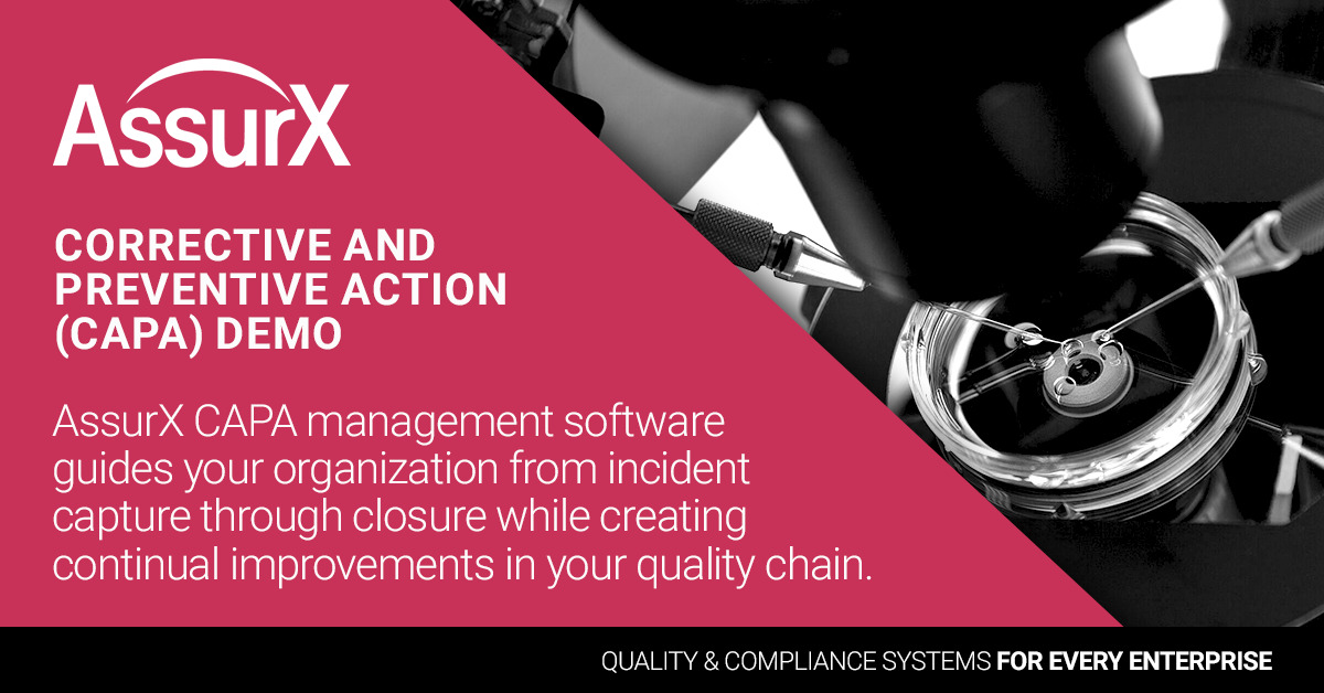 CAPA Solution Demo by AssurX | QMS
